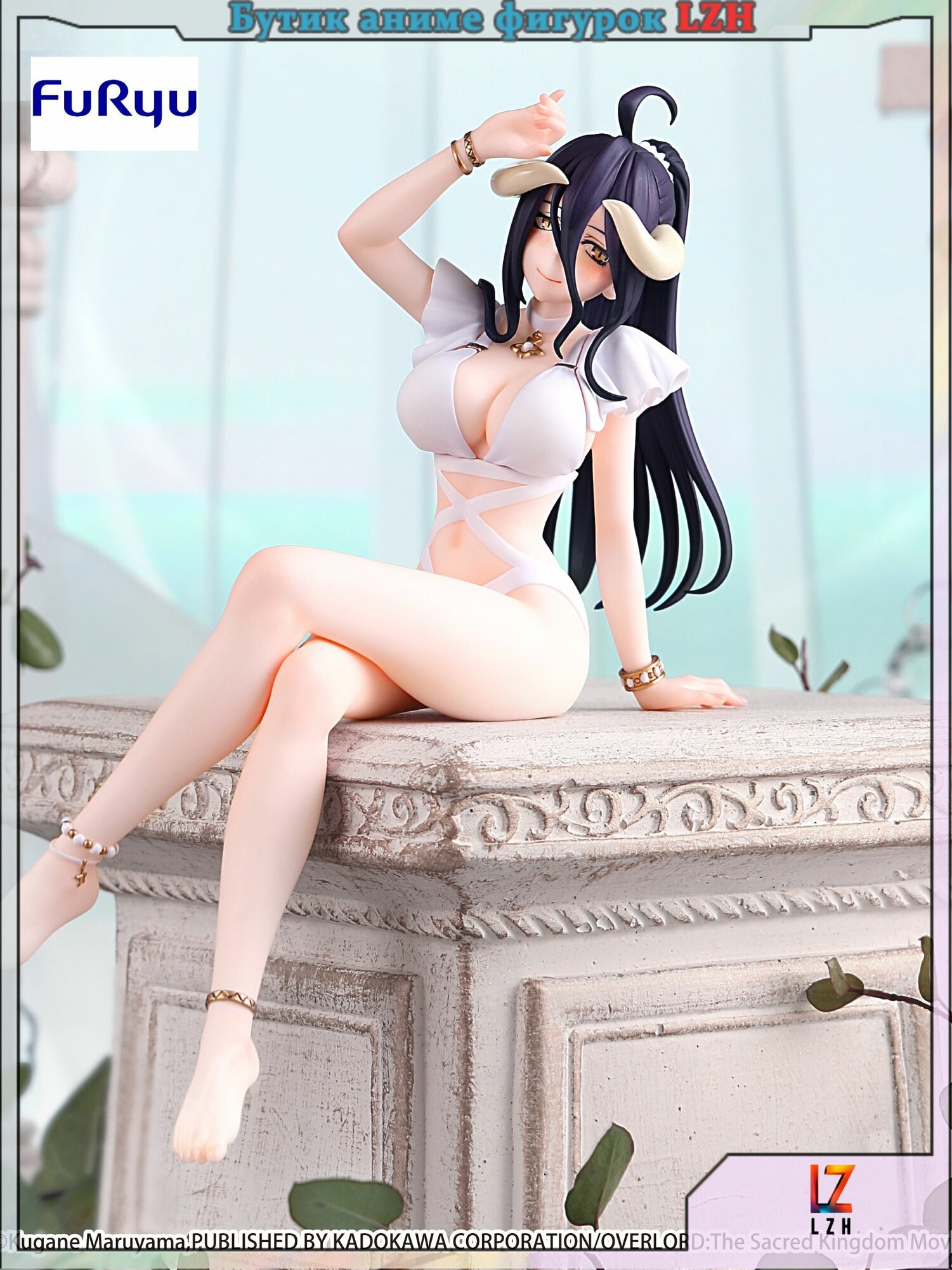 Аниме фигурка FURYU Альбедо купальник сидячее положение из Overlord 16cm