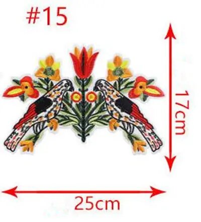 Нашивка OMZHIMO с изображением тигра, буквы, бабочки, цветка, пчелы или птицы Красный, 15