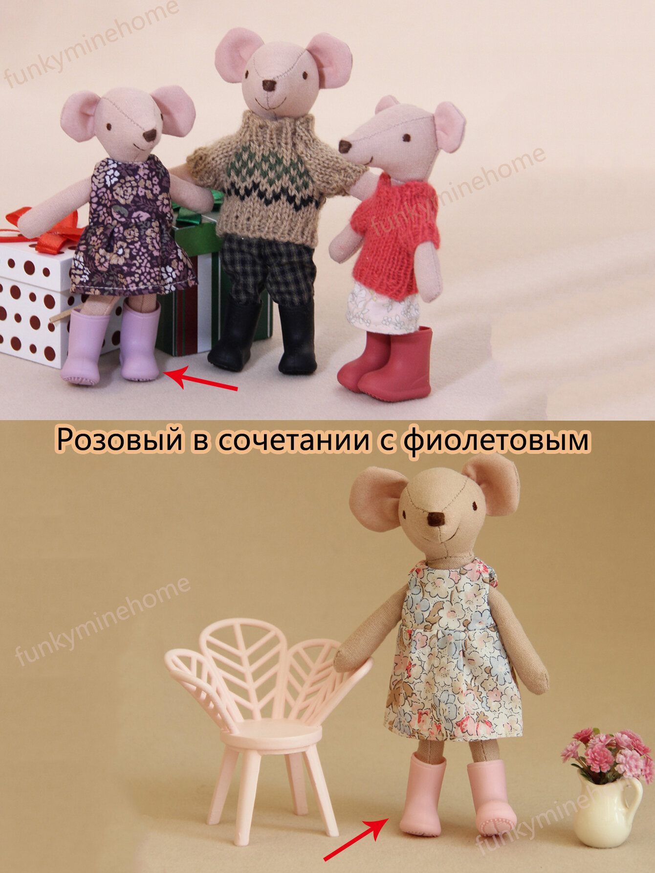 Миниатюрные силиконовые резиновые ботинки для дождя в масштабе 1:12, 2 шт, аксессуары для украшения кукол BJD/OB11