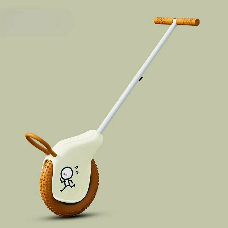 Велосипед одноколесный, для родителей и детей 1-7 лет, бежевый, белый