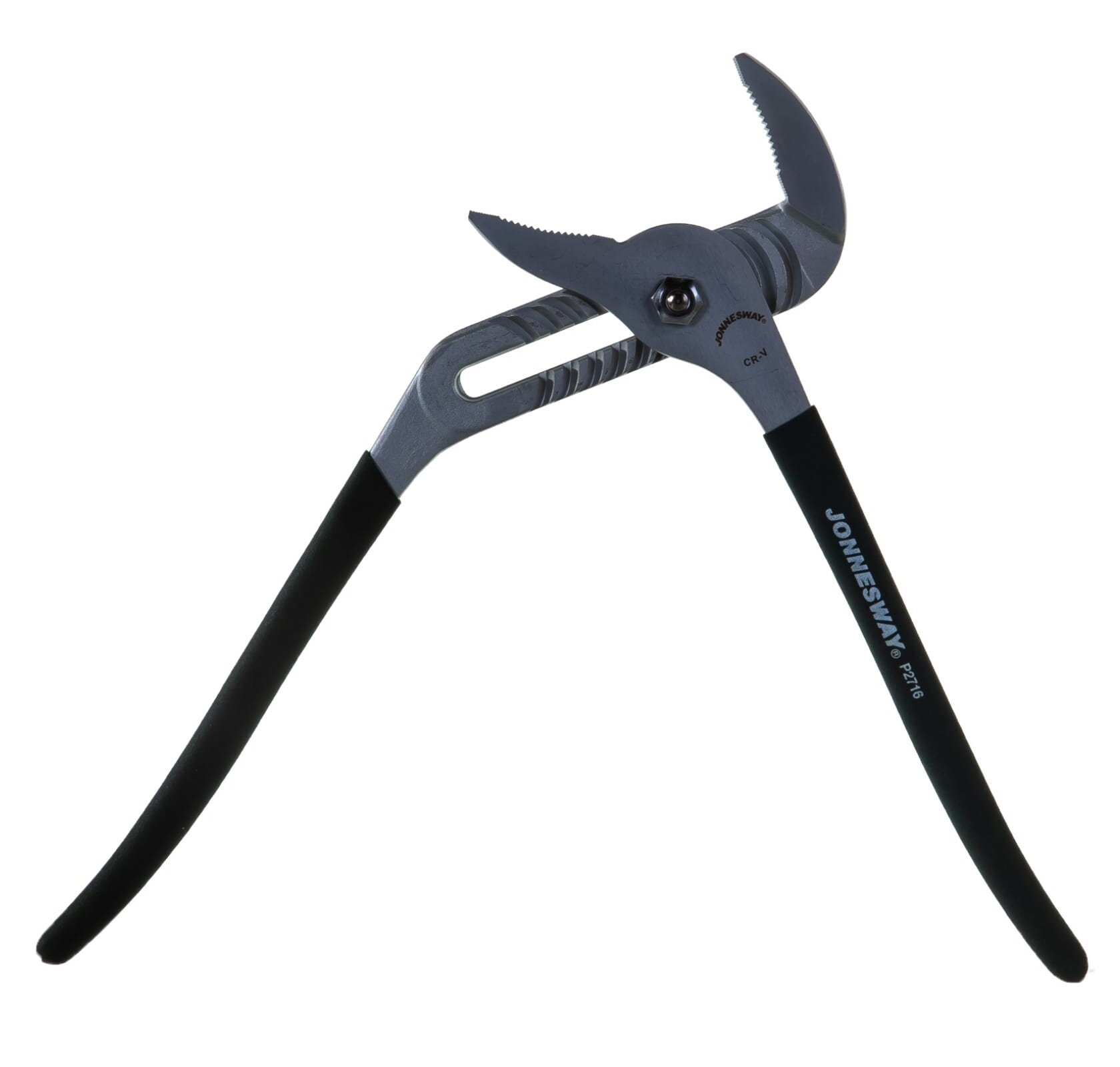 Клещи переставные 430 мм, 0-105 мм Jonnesway P2716, 47136, с трубным захватом и ПВХ рукоятками