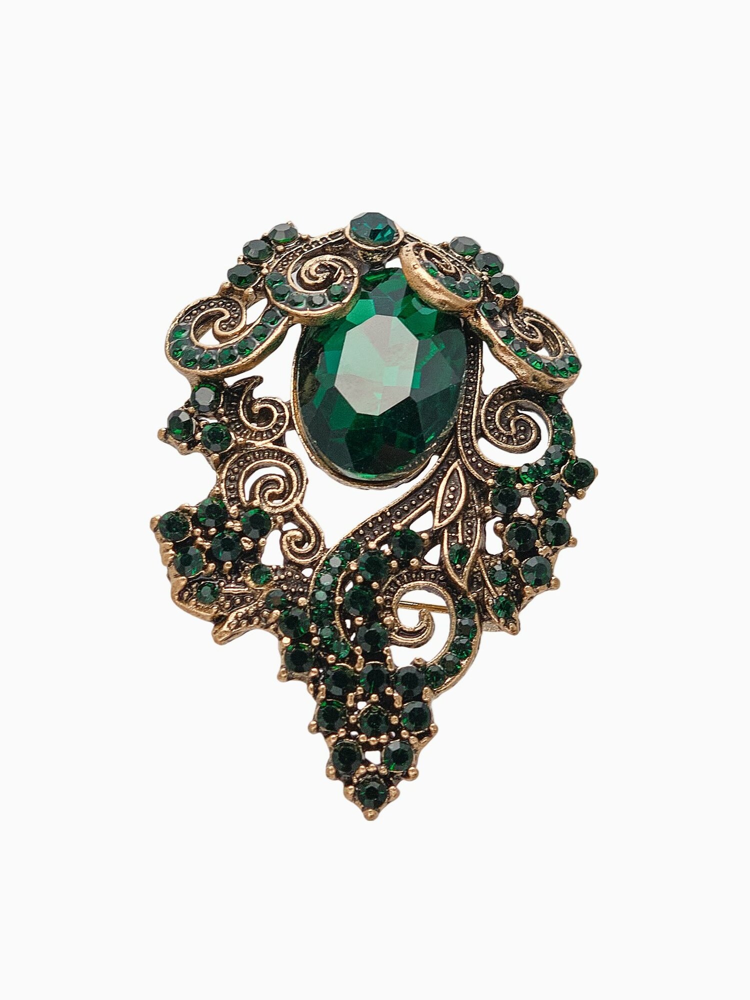 Брошь, стекло, стразы