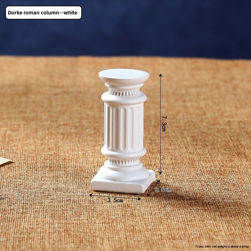 Classic resin roman pillar candle holder for modern home and office decor style a