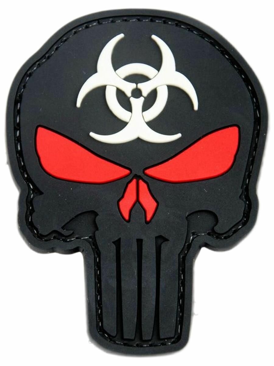 Шеврон: Punisher Biohazard 3D PVC. Черный