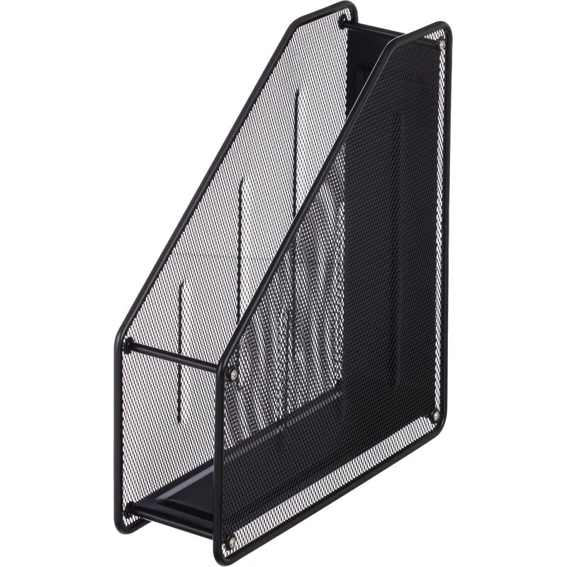 Лоток вертикальный Комус 85мм сборный металл сетка 315х85х290мм черный