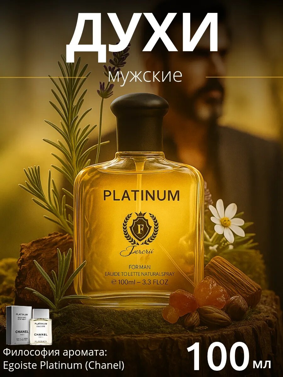 Туалетная вода мужская Favorit Platinum, 100 мл, фужерный аромат (по мотивам Egoiste Platinum (Chanel)