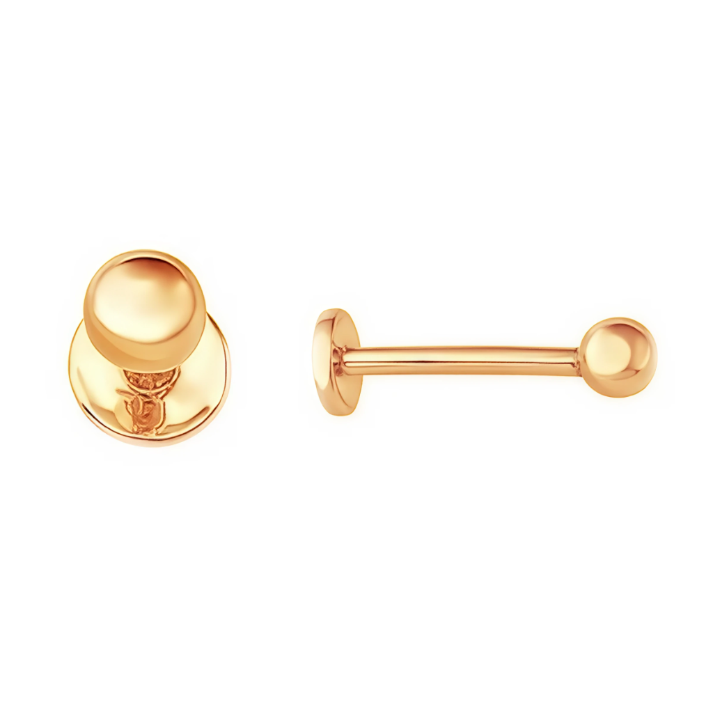 Пирсинг в бровь, красное золото, 585 проба