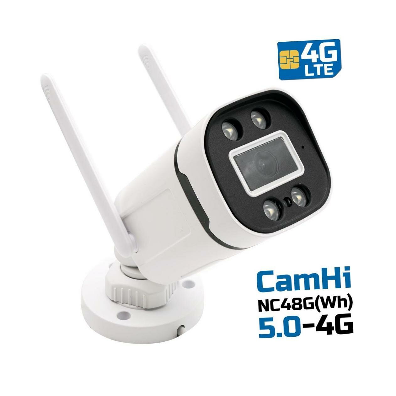Уличная беспроводная 4G-sim 5Mp IP-камера видеонаблюдения Cam Hi Pro NC48G-Wh(5.0)4G (A65327UL), с записью на SD карту по датчику движения, функция