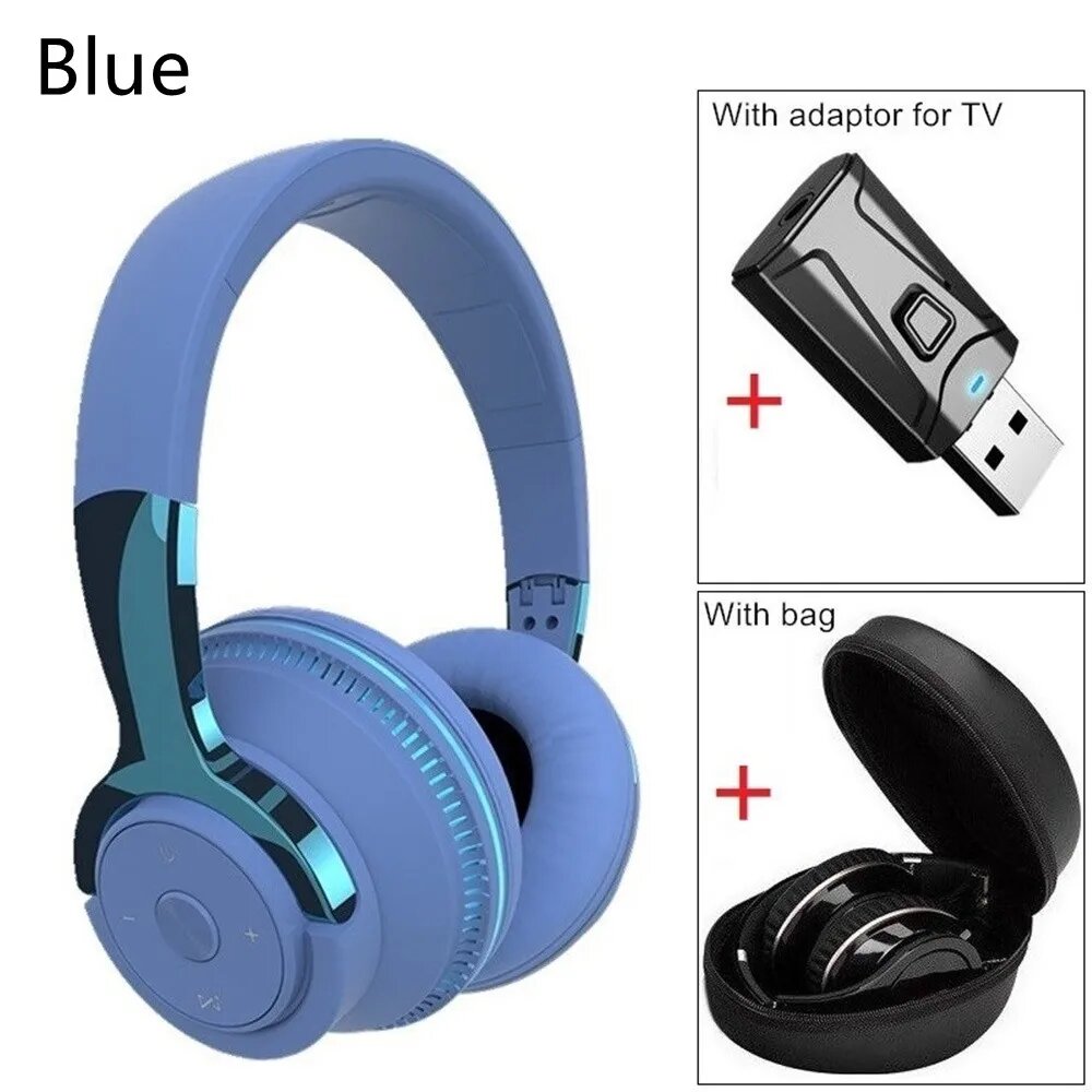 SHOUMI Беспроводные наушники Bluetooth 24 Endurance Blue-adaptor-bag