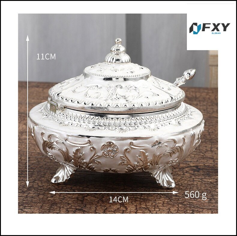 Эксклюзивная сахарница из серебра для сервировки в европейском стиле
