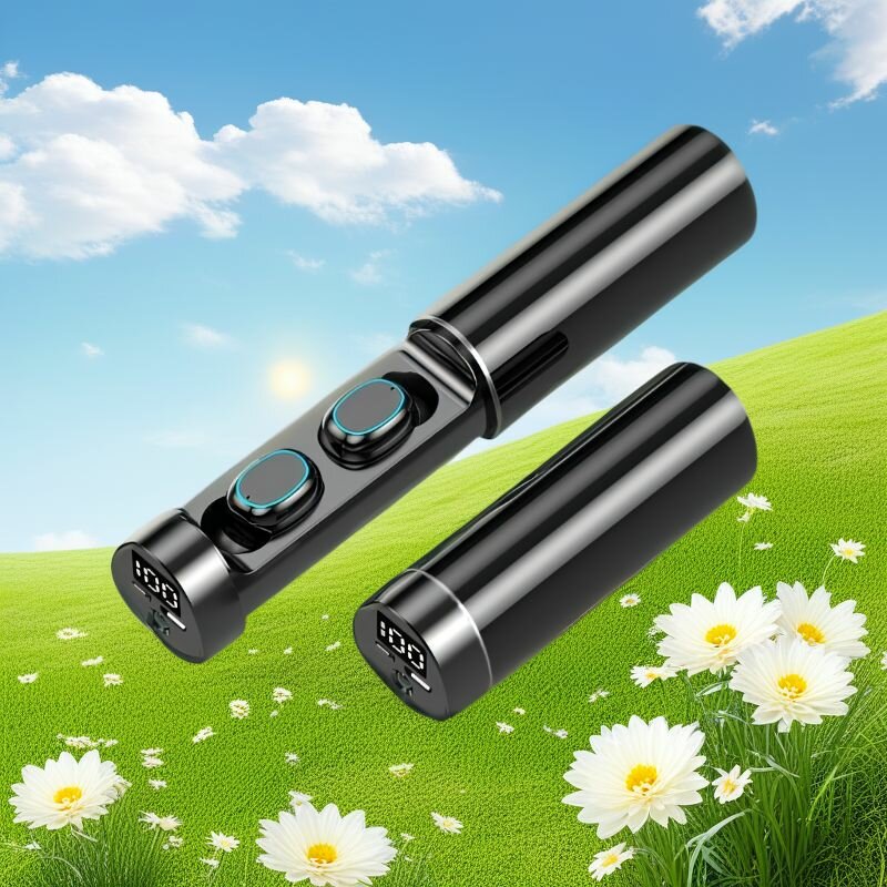 Беспроводные наушники TWS спортивные с фонариком HD Hi-Fi сенсор управл