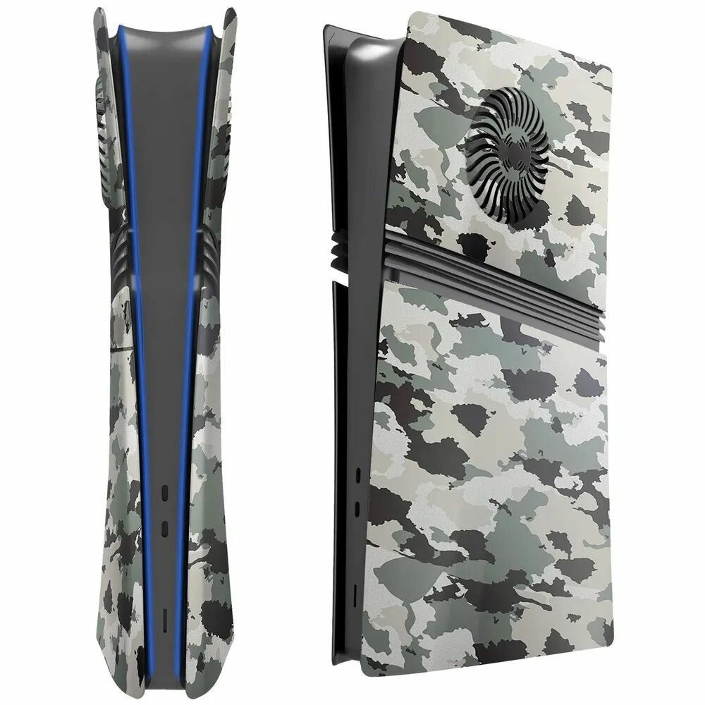 Защитные сменные боковые панели корпуса для Sony Playstation 5 PS5 PRO 2.0 Digital без дисковода Camo Камуфляж