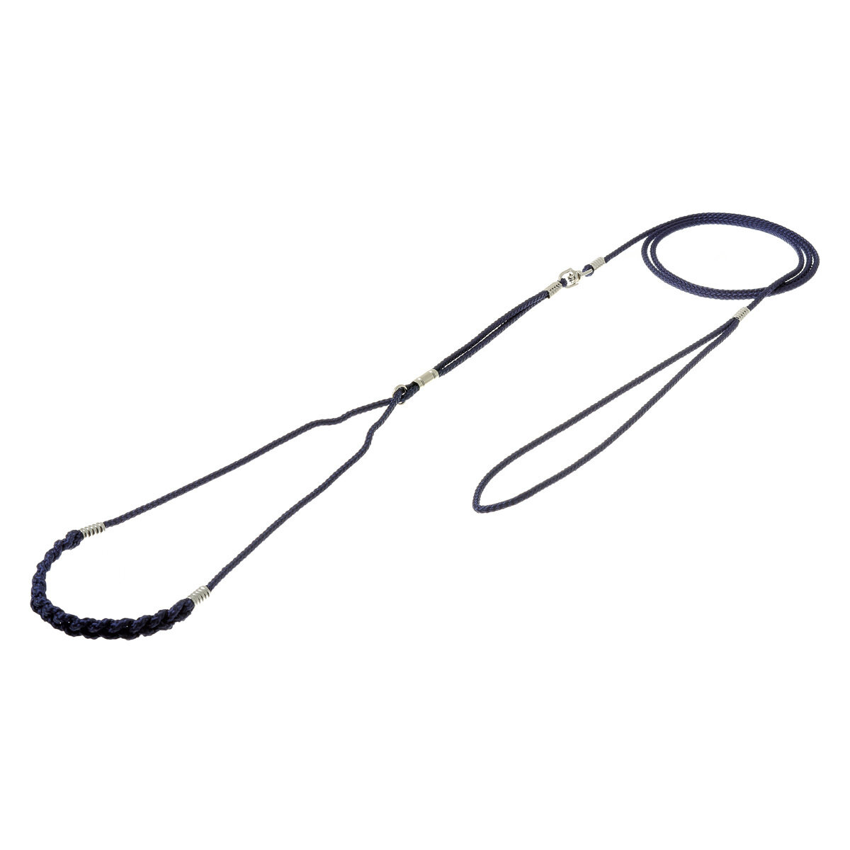 Ринговка для собак с плетёным расширителем, с кольцом, обхват до 60 см, нейлон ширина 2,5 мм, 120 см, синяя ZooOne