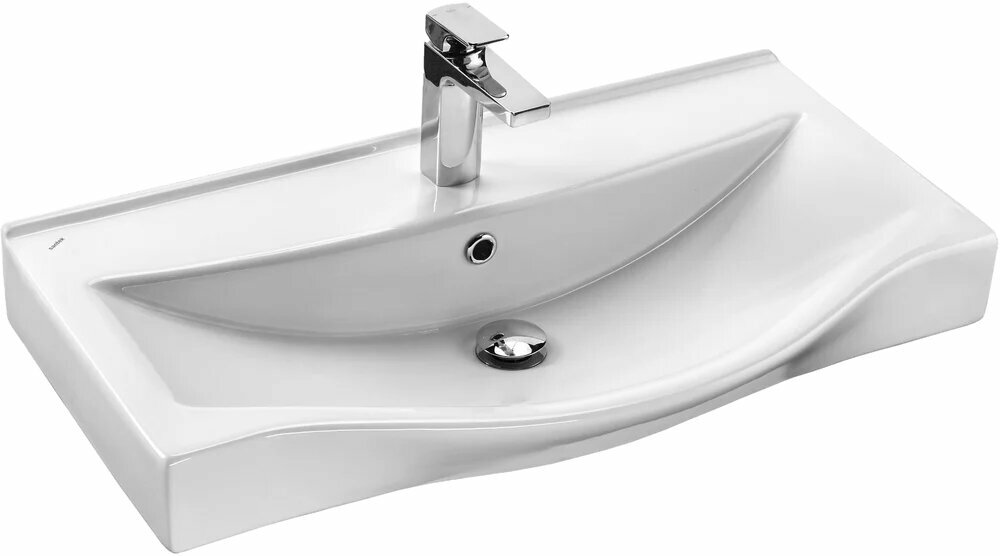 Мебельная раковина AQUATON Беверли 80 фарфоровая, раковина для ванной, белая, прямоугольная