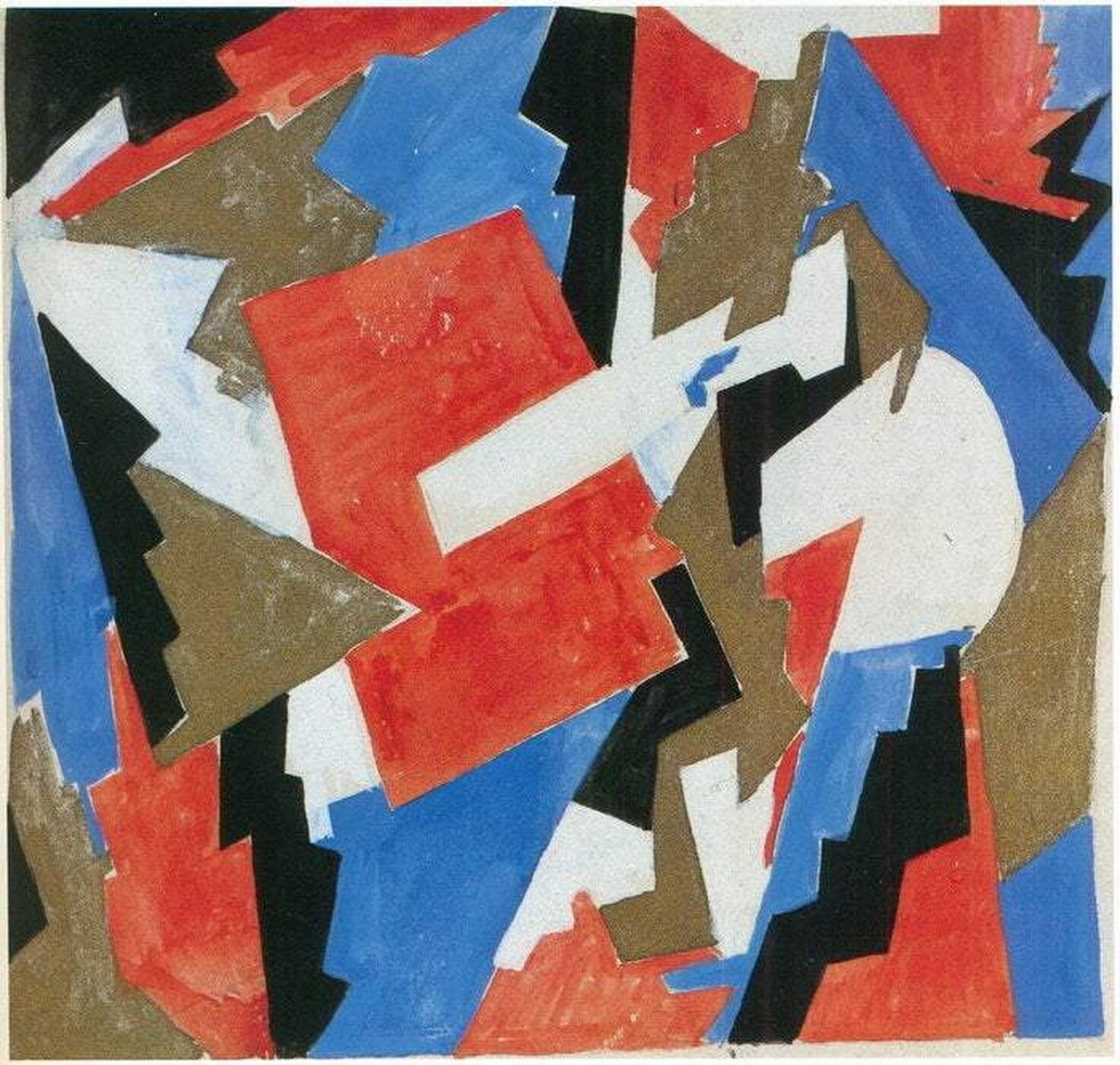 Плакат, постер бстрактная композиция» (1915) Любовь Попова на холсте, размер 30х42см