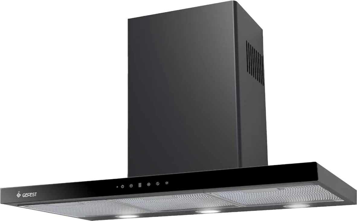 Кухонная вытяжка GEFEST во 3806 С23 (25252000) отвод/циркуляция, 900 м³/ч, 4 скорости, светодиодное освещение, черный