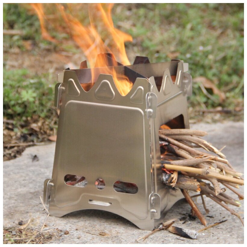 Печь - щепочница "Stainless Steel Stove" с чехлом/печь походная