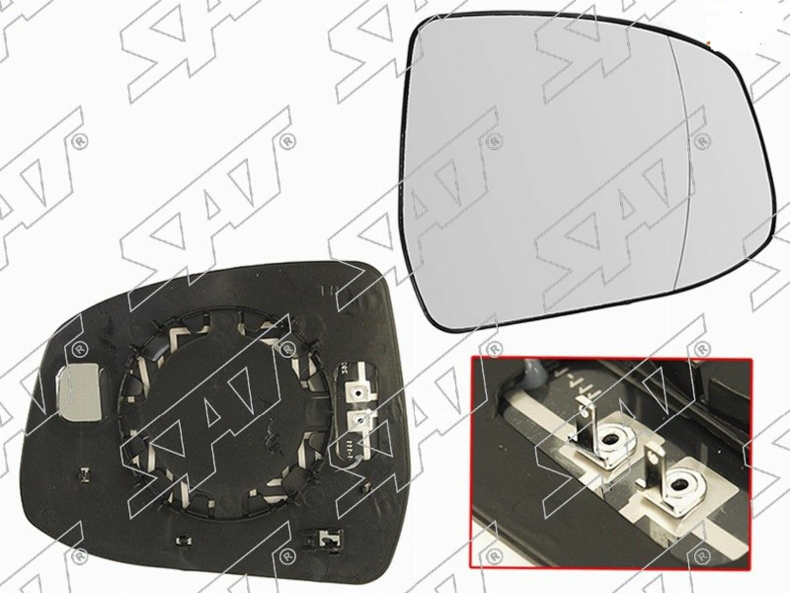 Полотно зеркала FORD FOCUS II 08-11
