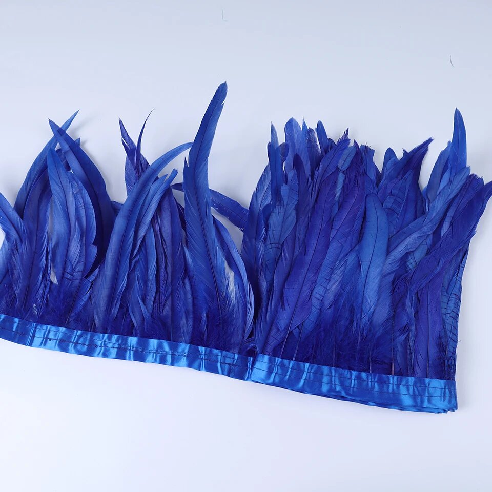 Синие перья 35-40см, royal blue, 2м