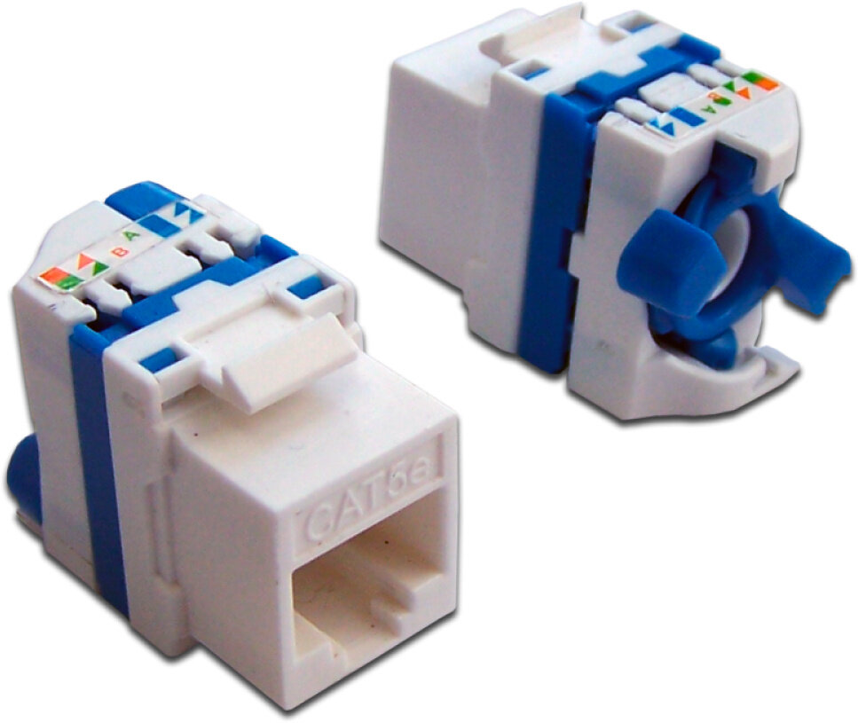 Модуль информационный Lanmaster Keystone, RJ45, категория 5E, UTP, белый (LAN-TK45U5E/180-WH)