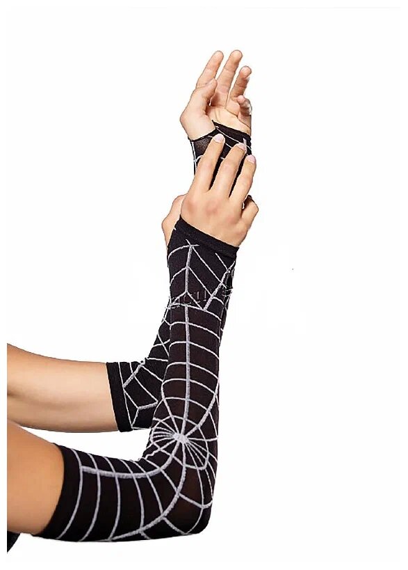 Непрозрачные перчатки в виде паутины от американского бренда Leg Avenue, OS