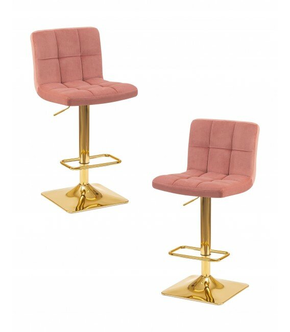 Набор 2 шт Стул барный DOBRIN GOLDIE SET-2 5016-LM, пудрово-розовый велюр (MJ9-32)