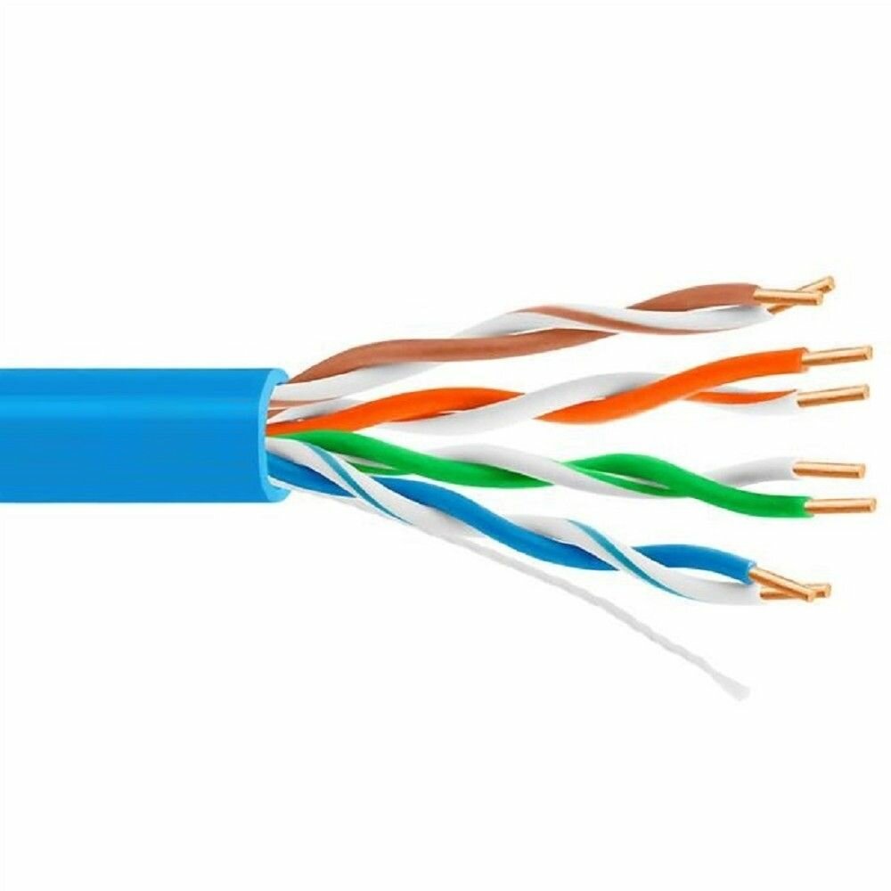 5bites Кабель Кабель Express US5525 - 305B - BL витая пара UTP SOLID 5E 24AWG 100% COPPER PVC BLUE 305M