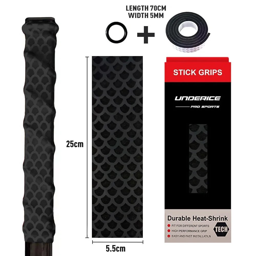 Черная термоусадочная лента для хоккейной клюшки UICE Fish scale