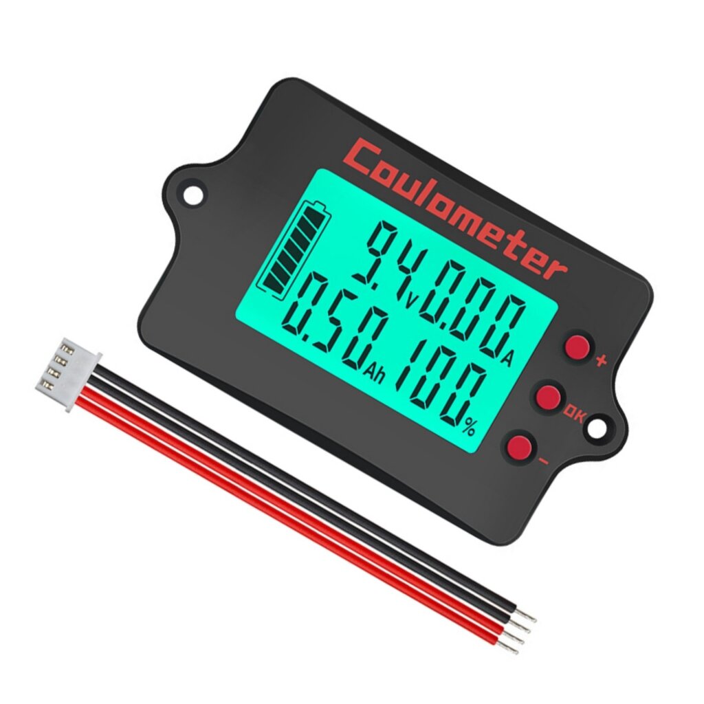 Кулонометр Цифровой вольтметр Амперметр Тестер емкости аккумулятора Индикатор Кулонометр 8-120 В 10 А Мониторы аккумулятора