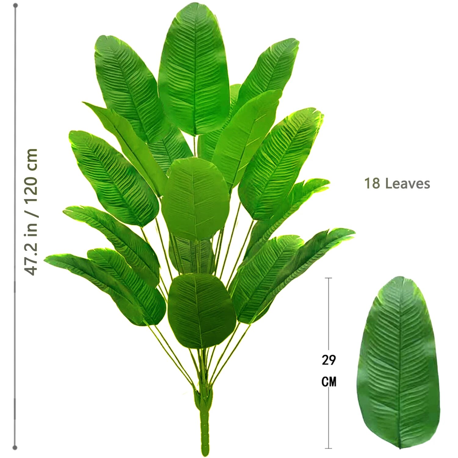 Искусственные листья стрелиции королевской LRJ-18Y-120-T5