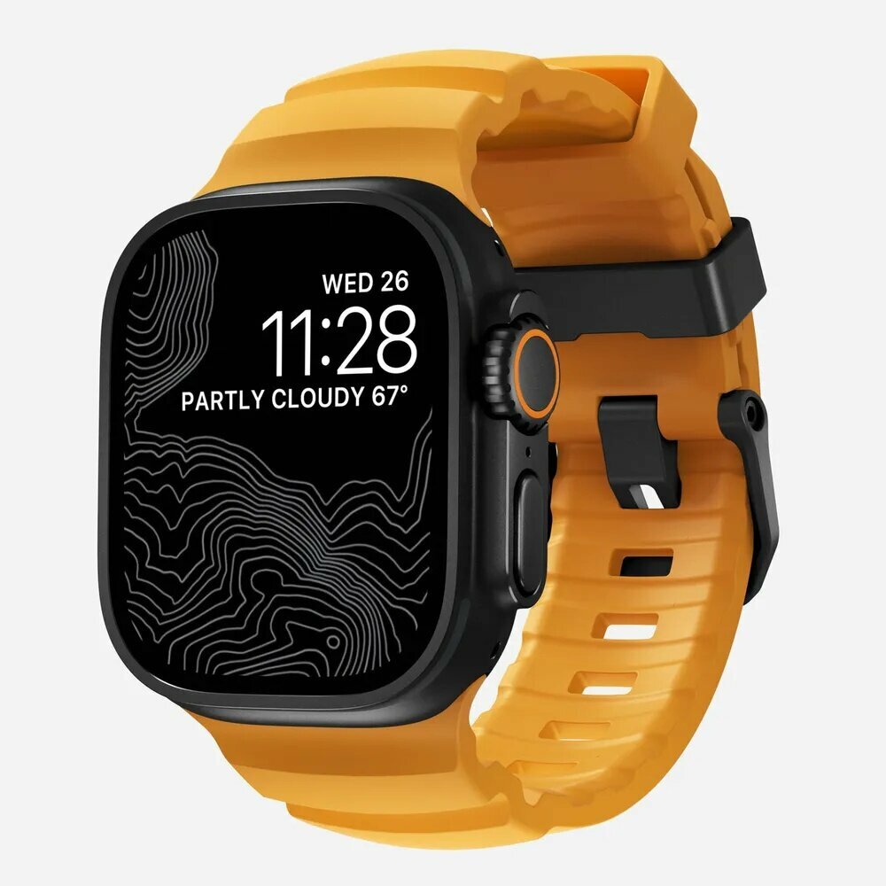 Nomad Sport ремешок для Apple Watch9 Ultra2 титановый сплав витон силикон 49/45/44 мм