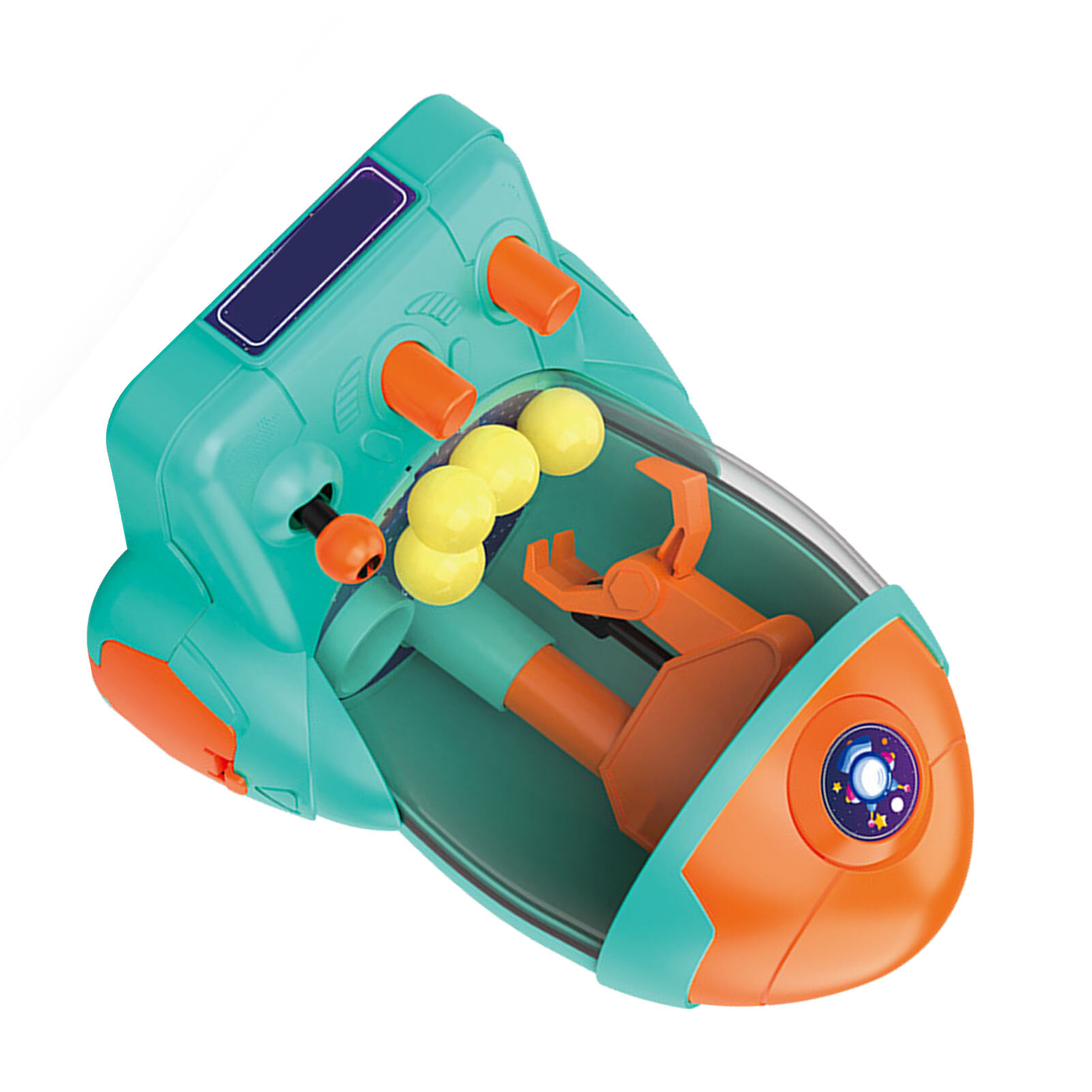 Мини-Клаус Машина для Детей с Мячами и Конфетами, Аркадная Игрушка в Стиле Ракеты для Мальчиков и Девочек, Оранжевая и Синяя
