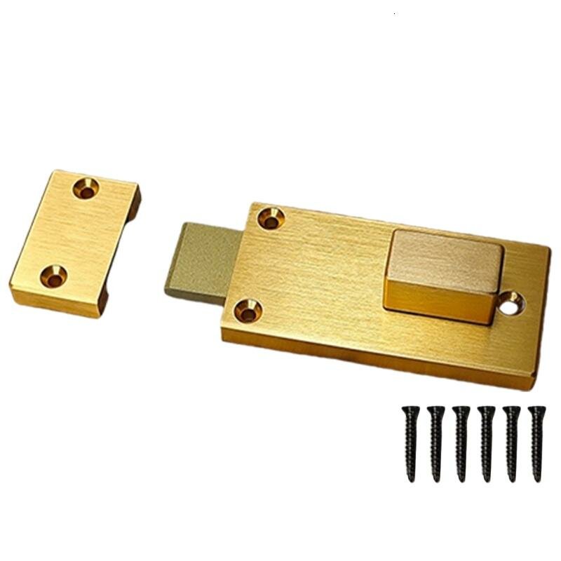 Многофункциональная алюминиевая дверная болт быстрая установка для спальни и кухни, Матовое золото