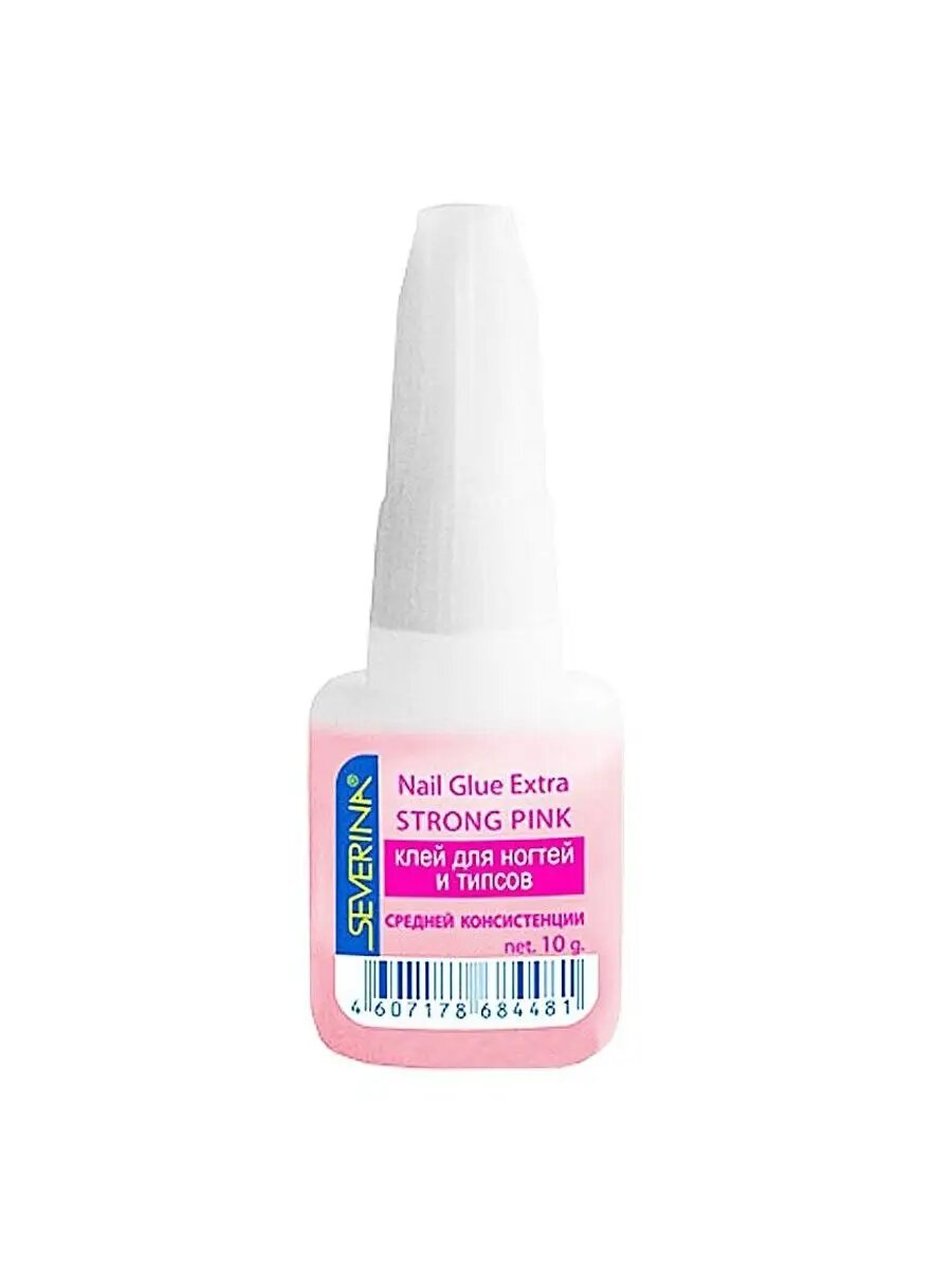 Клей для ногтей Severina, гелеобразный, розовый, с кисточкой