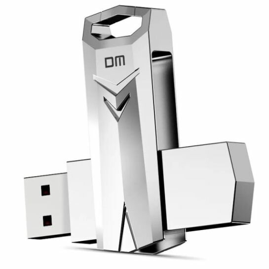 Память USB Flash 64 Гб DM PD096 (PD096 64GB) - поворотный, металл
