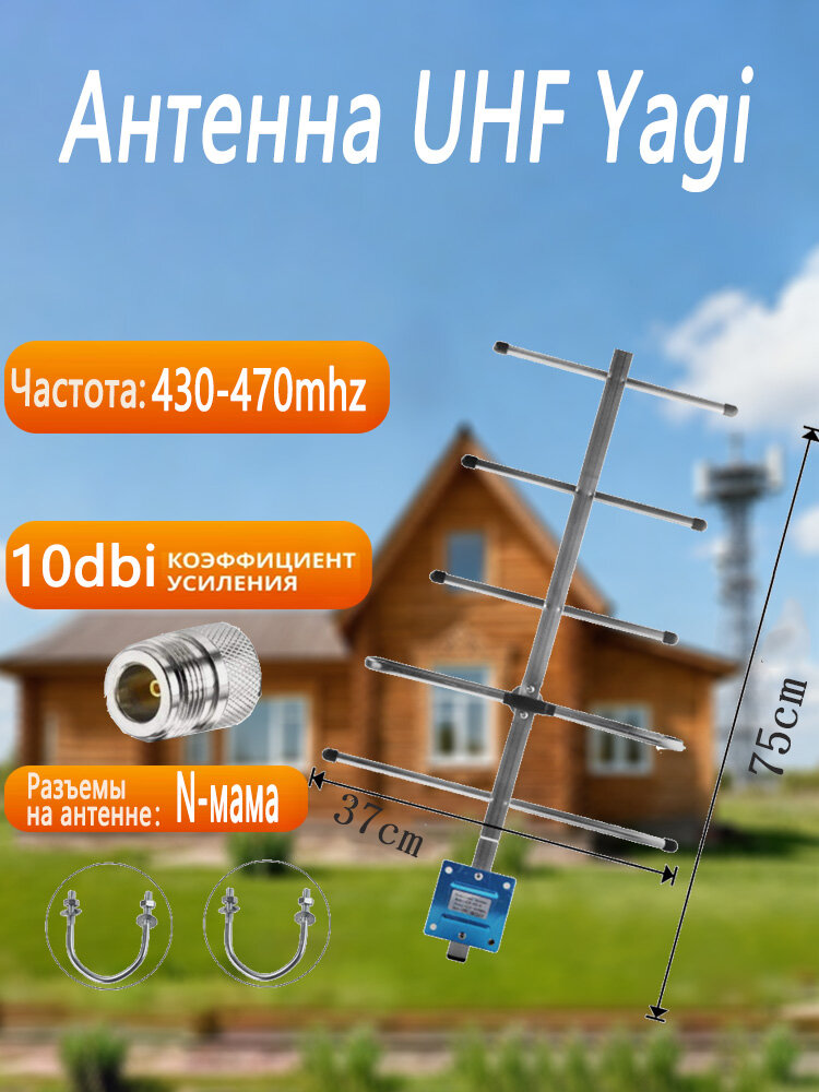 Антенна направленная 433 МГц стекловолоконная с высоким коэффициентом усиления для радиосвязи