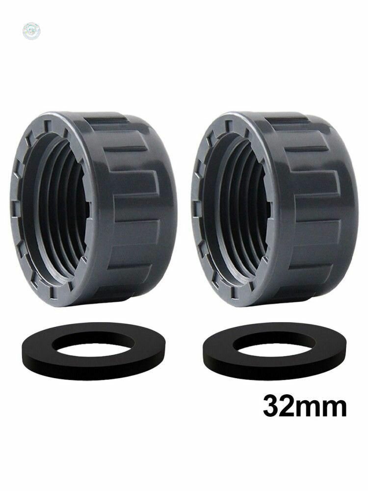 Фиксатор резьбы сантехнический, набор из 2-х ПВХ заглушек с резиновым уплотнением, защита концов труб от протечек и грязи, серая резьбовая крышка 20-32 мм