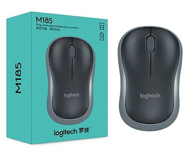 Logitech M185 беспроводная мышь, Черный
