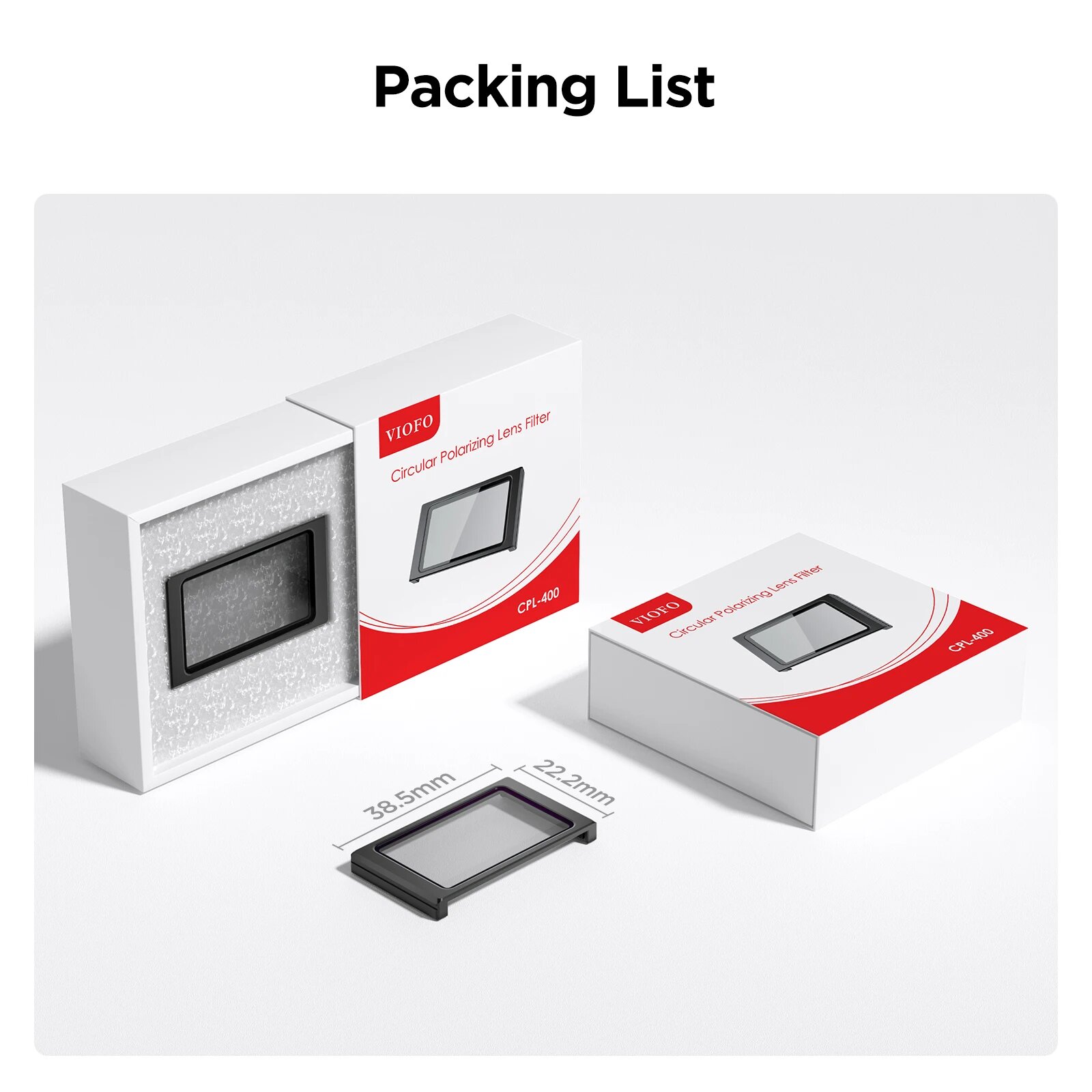 VIOFO CPL-400 Круглые поляризационные фильтры Крышка объектива для автомобильной видеорегистратора VS1, CPL-400
