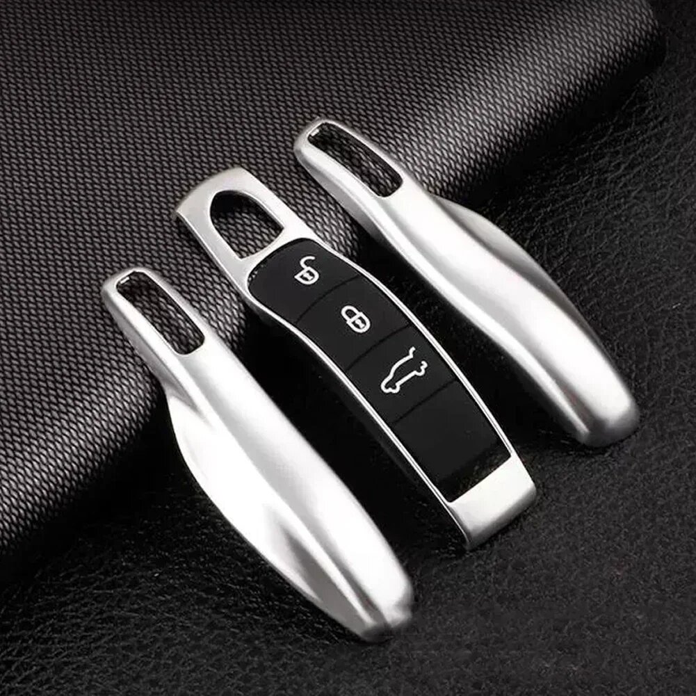 Чехол для автомобильного ключа для Porsche Boxster 718 Cayman Cayenne Panamera Macan 911, Matte Silver