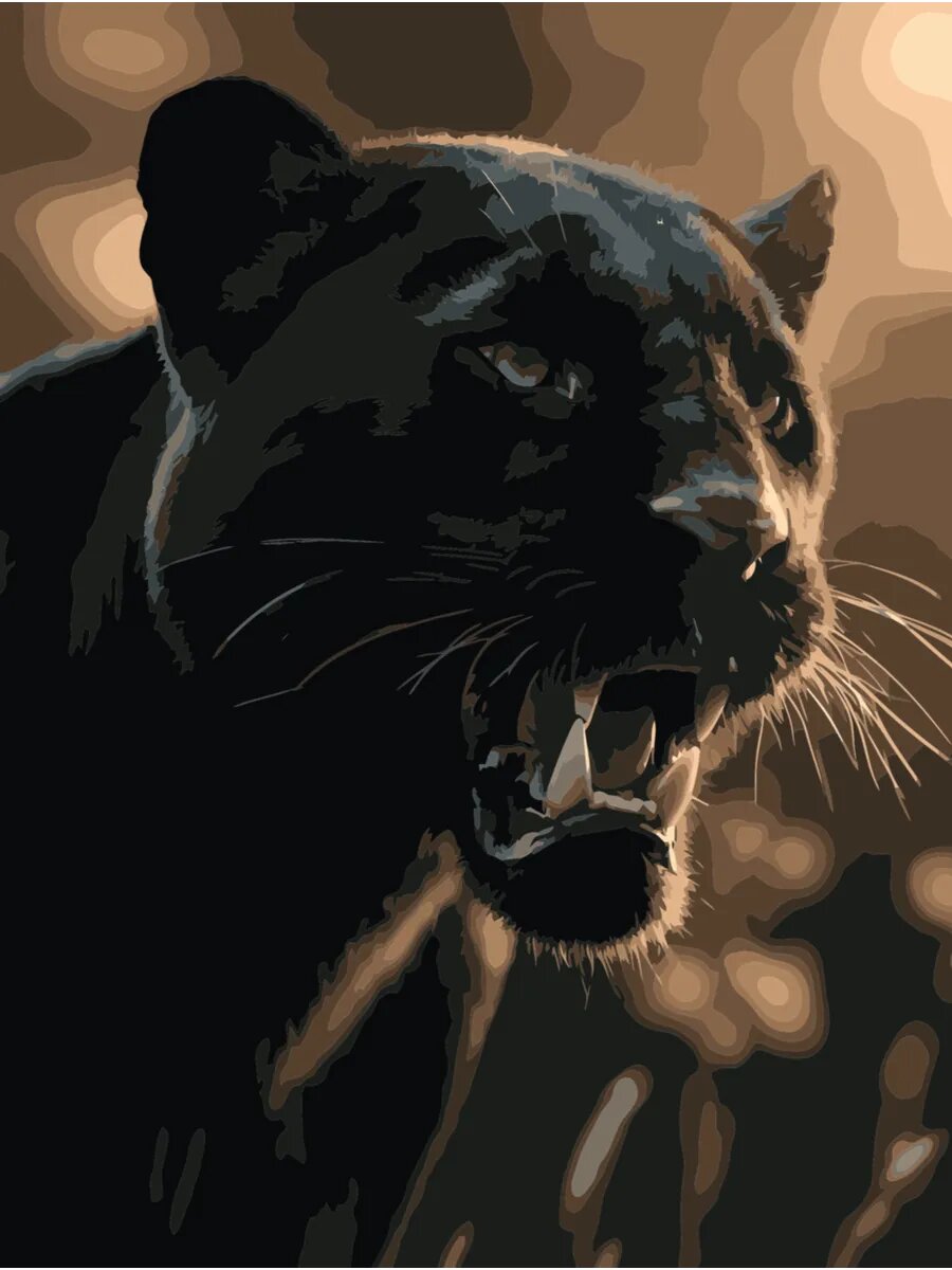 Картина по номерам 30x40 см ягуар