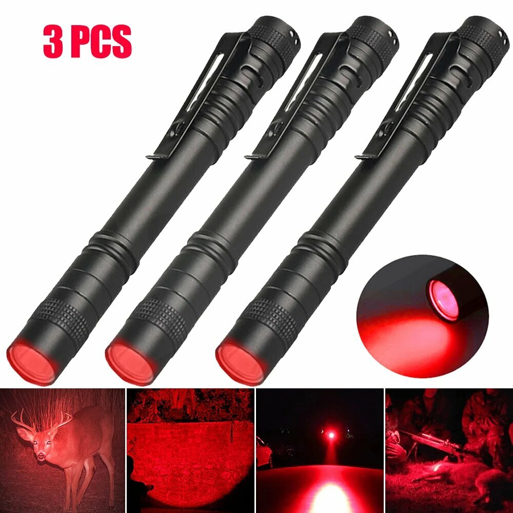 Мини фонарик LED красный/белый 395 нм