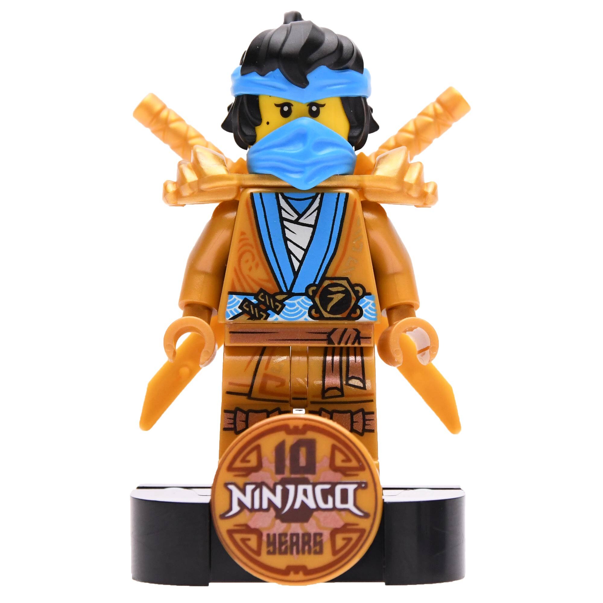 Минифигурка Lego Ninjago Nya - 10th Anniversary Golden with stand njo0707a U