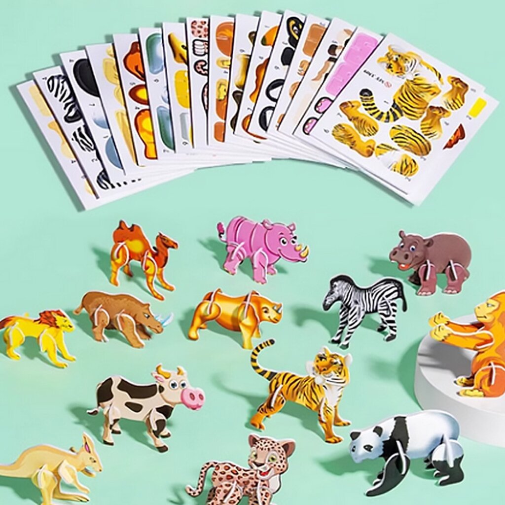 25 листов /набор, 3D трехмерный пазл насекомые, склеенные случайным образом вперемешку-animal world