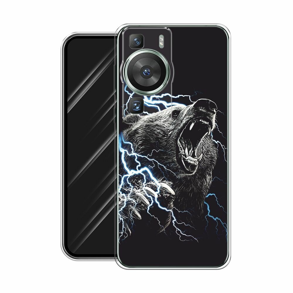 Чехол на Huawei P60/P60 Pro / Хуавей P60/P60 Про с принтом "Гроза и медведь" — фото 1