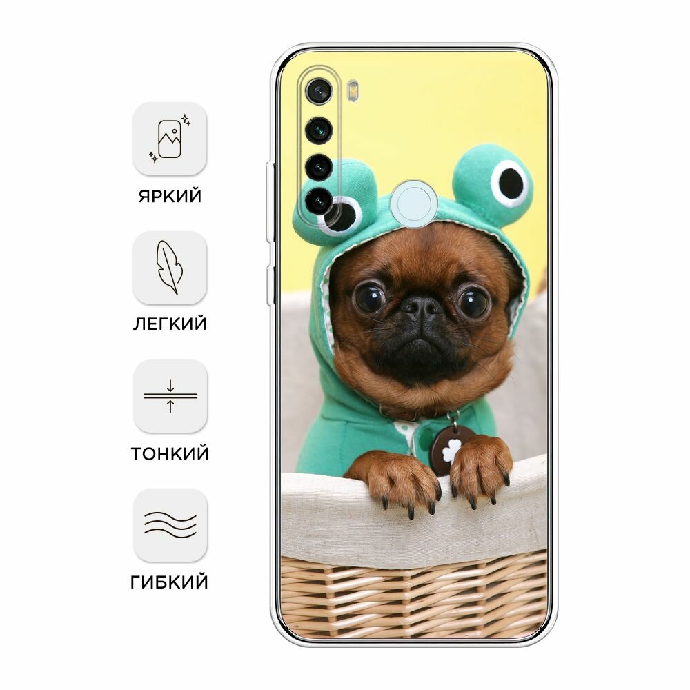 Чехол на Xiaomi Redmi Note 8T / Сяоми Редми Нот 8Т с принтом "Собачка в шапке лягушки" — фото 1