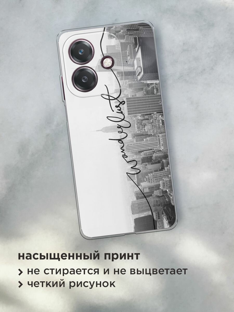 Силиконовый чехол на Oppo A3/A3x / Оппо А3/A3x с принтом "Черно город" — фото 1