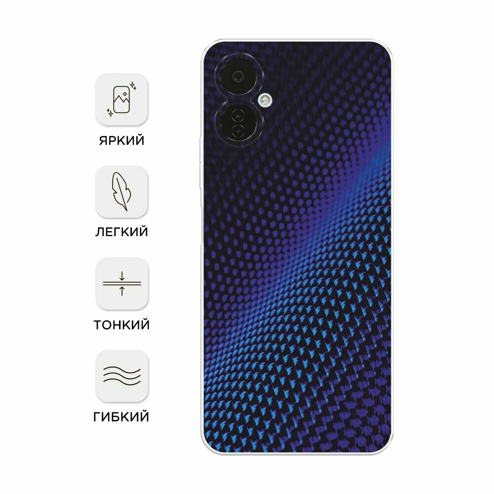 Чехол на Tecno Camon 19 Neo / Техно Камон 19 Нео с принтом "Синий карбон" — фото 1