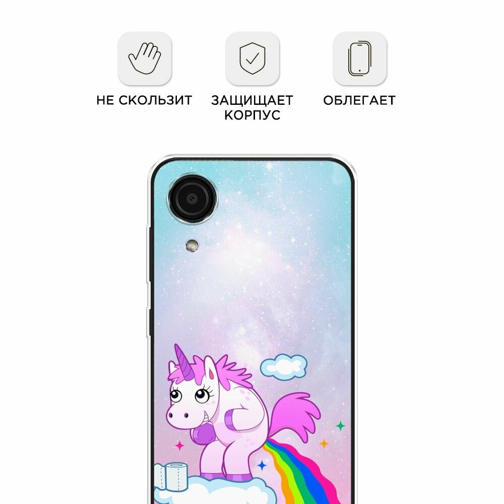 Чехол на Samsung Galaxy A03 Core / Самсунг Галакси А03 Core с принтом "Единорог какает" — фото 1