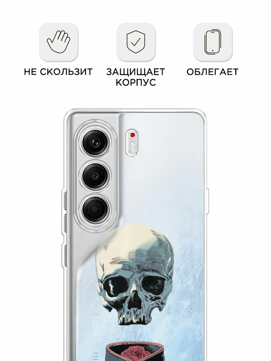 Чехол на Tecno Camon 40 Pro / Текно Камон 40 Про с принтом "Гусар", прозрачный — фото 1